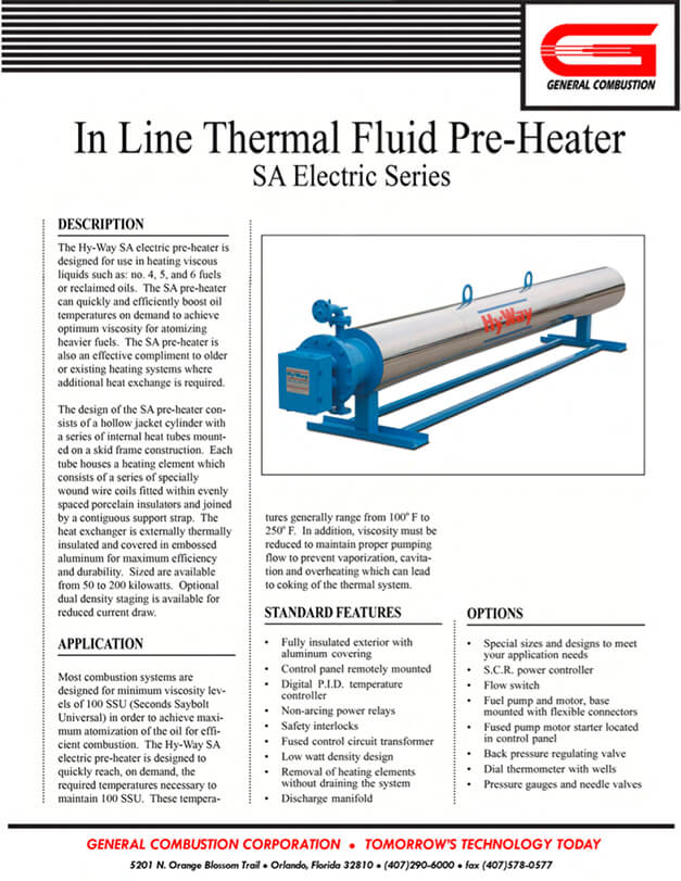 Hy-Way Thermal Fluid Heat Systems | Gencor Industries Inc.